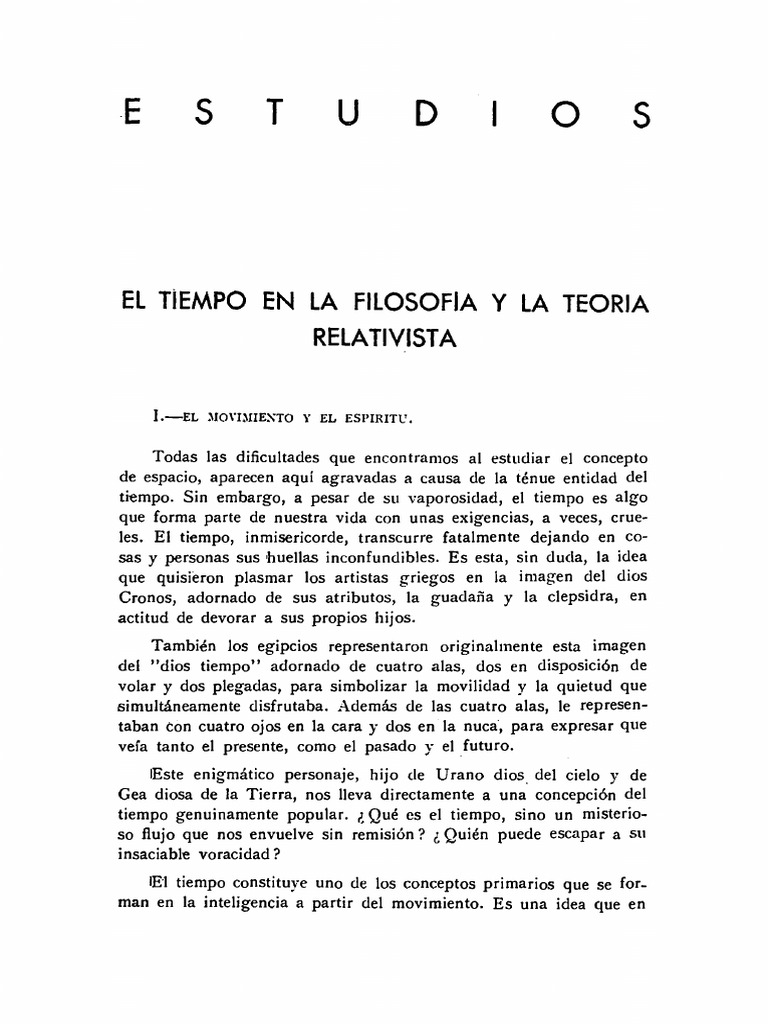 Tiempo en La Filosofía, Relatividad | PDF | Hora | Aristóteles