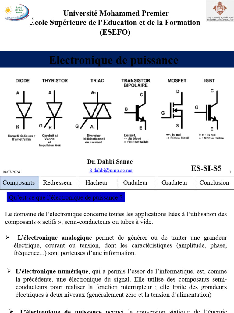 Électronique de Puissance : Concepts Clés | PDF | Électronique de puissance | Onduleur