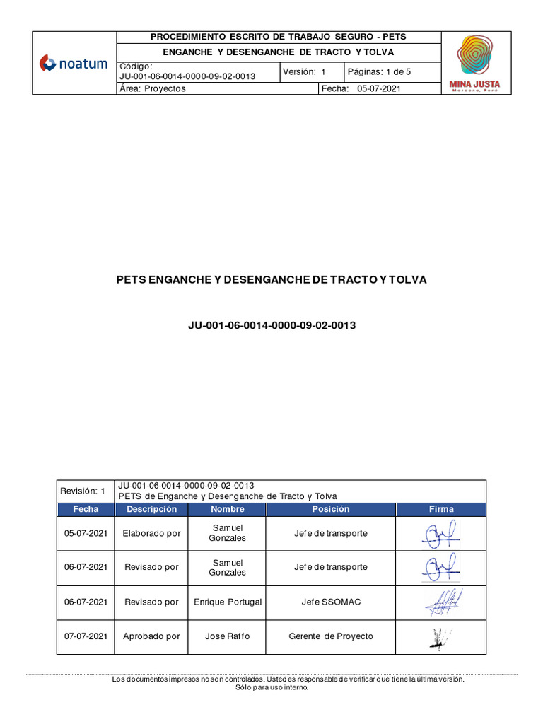 Ju-001-06-0014-0000-09-02-0013 Pets Enganche y Desenganche de Tracto y ...
