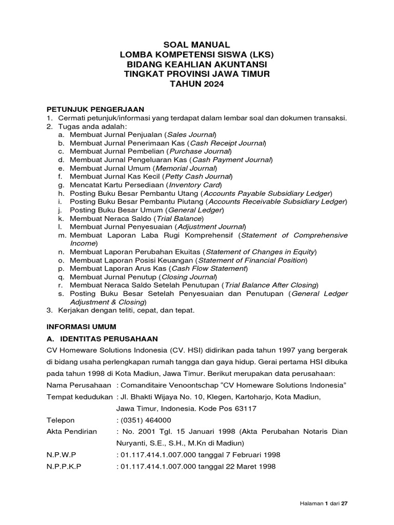 Soal Manual CV | PDF