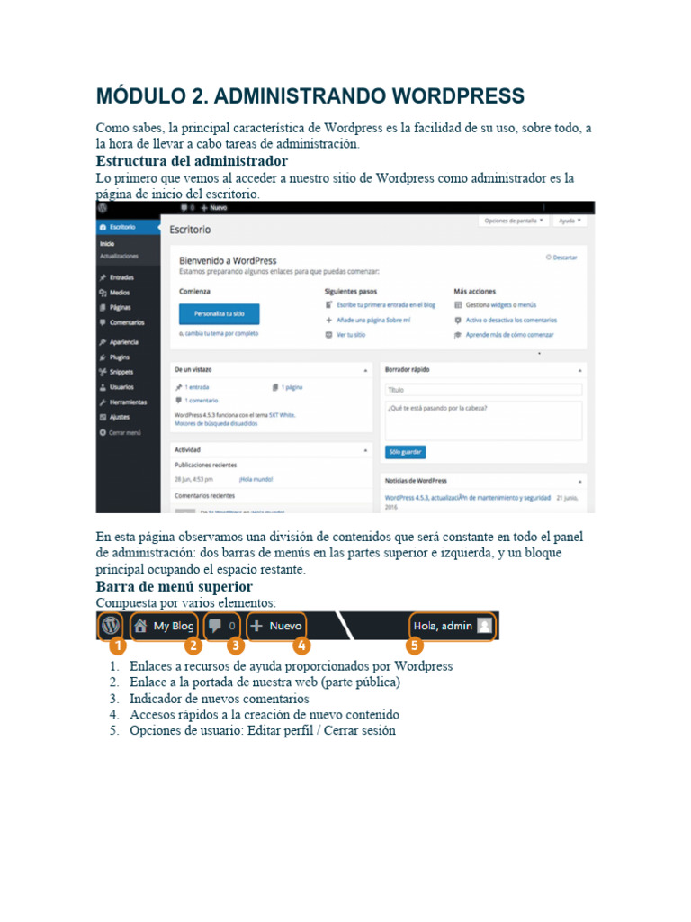 Módulo 2 Administrando Wordpress | PDF