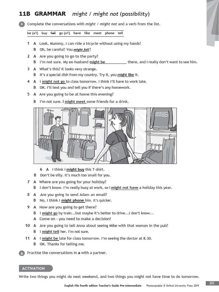 EnglishFile4e - Pre-Intermediate - TG - PCM - Grammar - 11B.pdf - RESUELTO | PDF