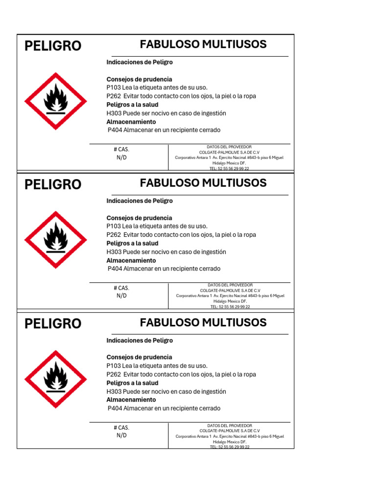 ETIQUETAS PEQUEÑAS SGA FABULOSO | PDF