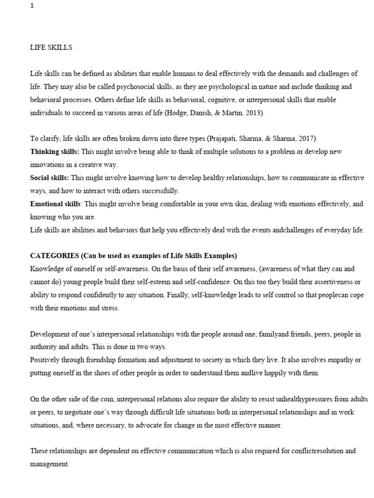 LIFE SKILLS tp1-4 | Download Free PDF | Self Esteem | Stress (Biology)