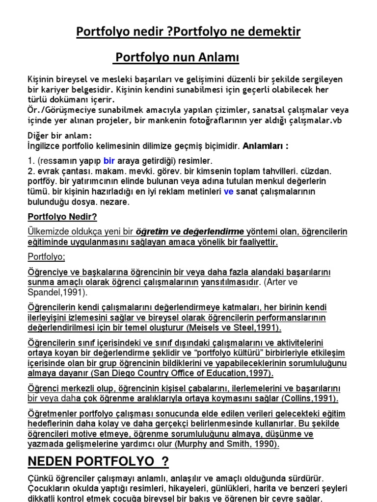 Portfolyo Nedir | PDF