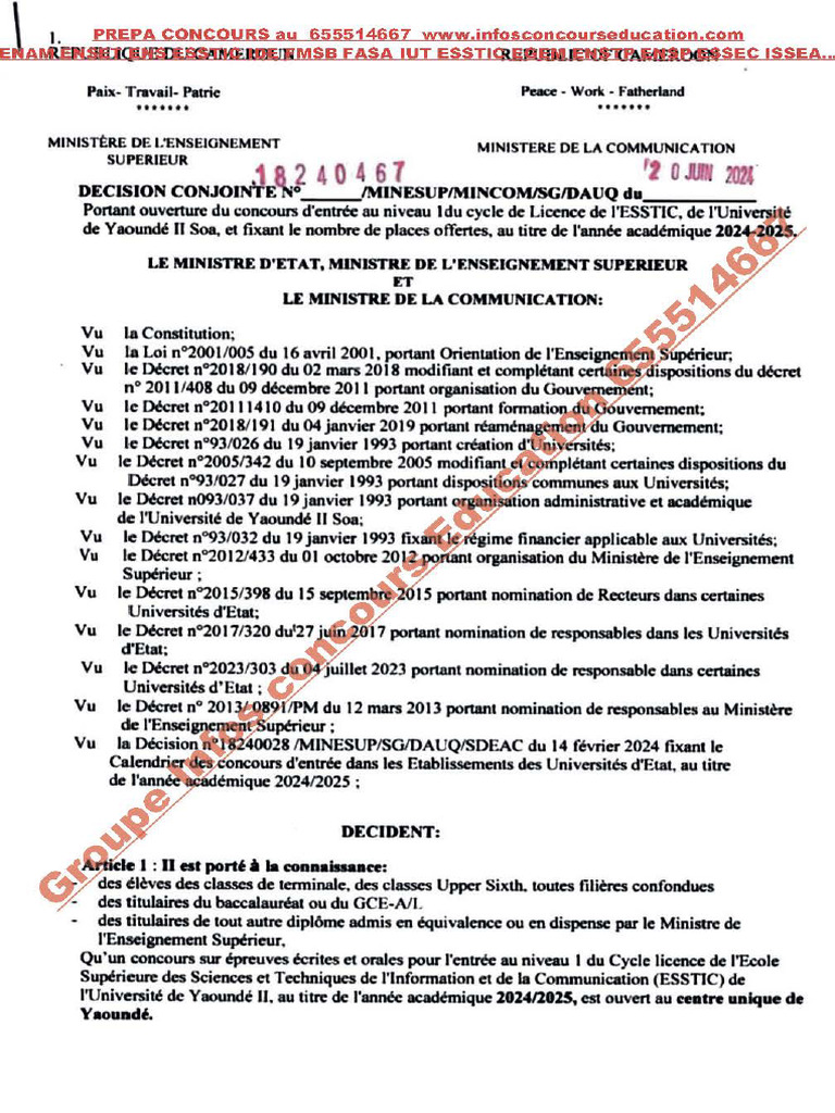 Concours Esstic 2024 | PDF