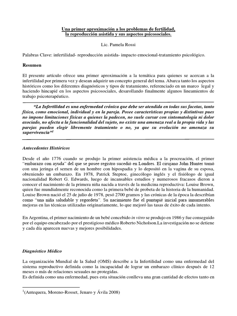 Aspectos Psicologicos TRHA Psyciencia 2017 | PDF | Esterilidad ...