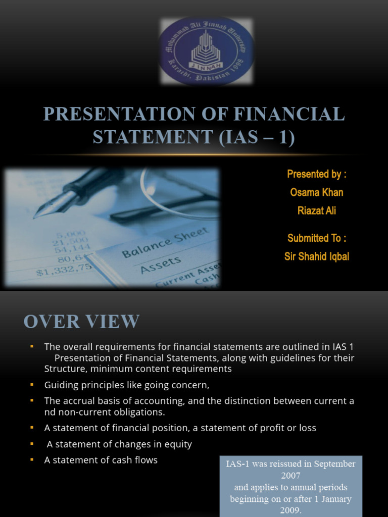 Presentation of Financial Statement (Ias - 1 | PDF | Balance Sheet | Financial Statement