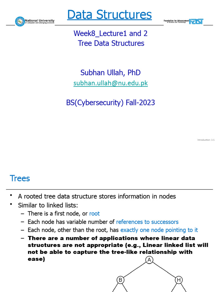 Week8 - Lecture1 and 2-Trees | PDF | Algorithms And Data Structures ...