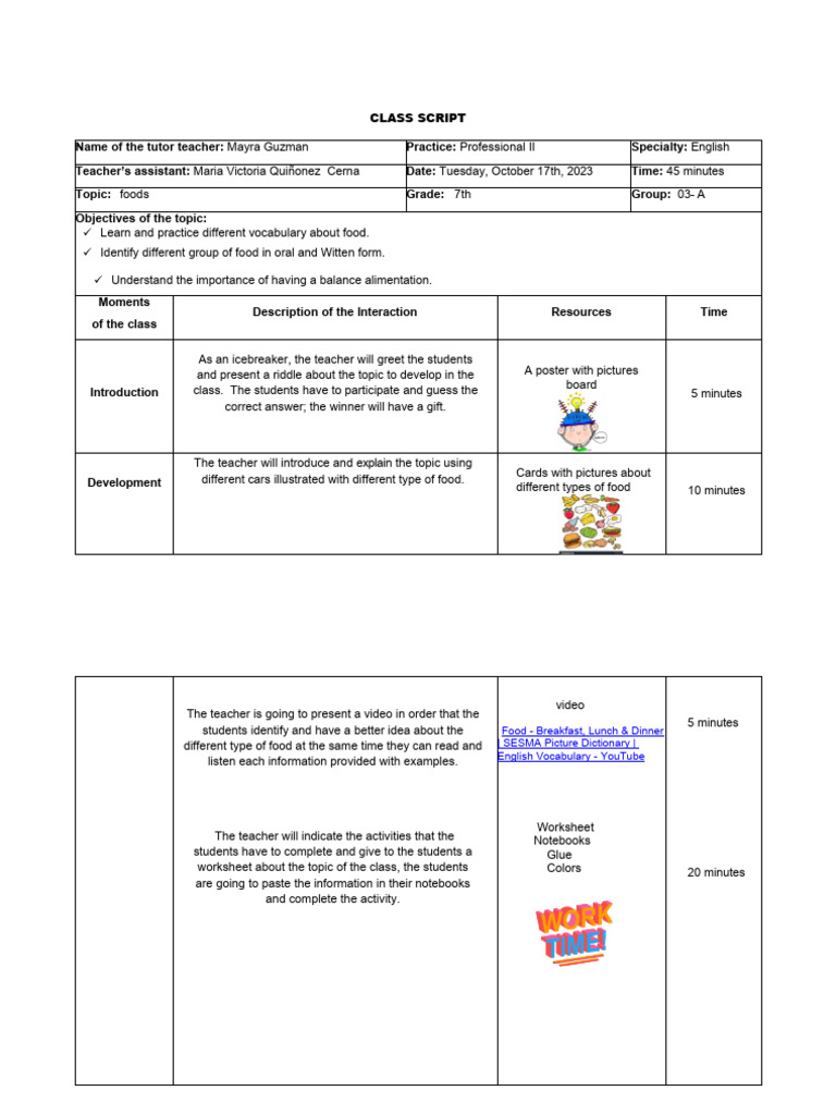 CLASS SCRIPT Food | PDF | Human Communication | Learning CLASS SCRIPT Food | PDF | Human Communication | Learning
