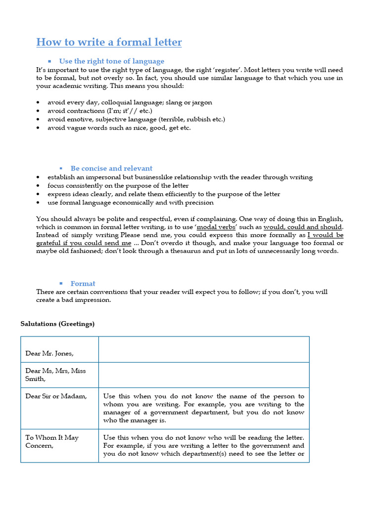1 Students How To Write A Formal Letter | PDF | Madam | Human Communication