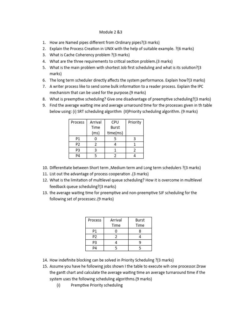 Module 2 and 3 | PDF | Scheduling (Computing) | System Software