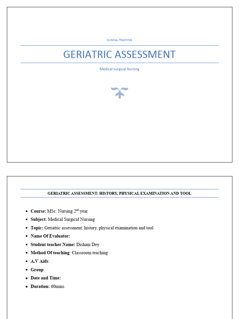 Geriatric assessment | Download Free PDF | Blood Pressure | Heart