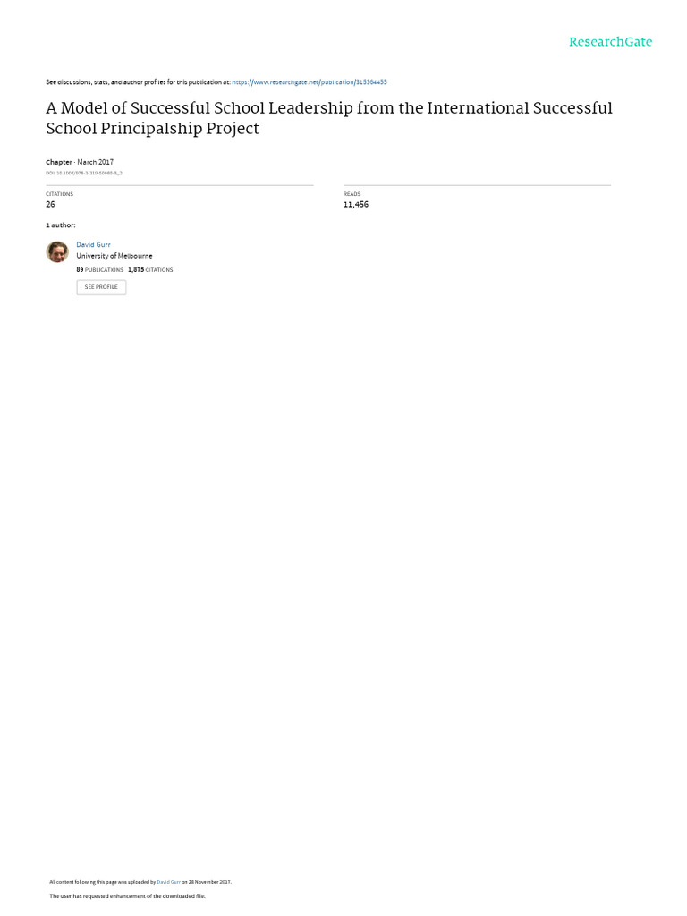 A Model of Successful School Leadership From The International ...