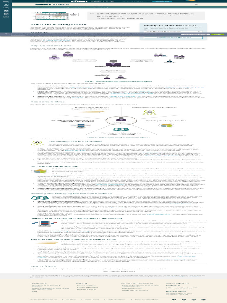 Solution Management - Scaled Agile Framework | PDF | Agile Software ...