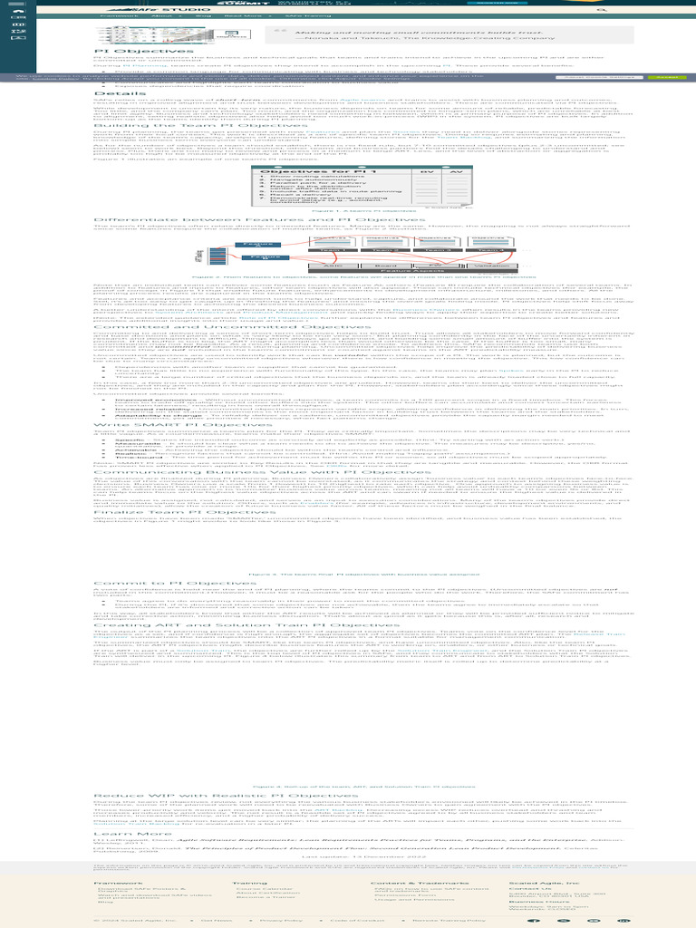 PI Objectives - Scaled Agile Framework | PDF | Agile Software Development | Business Value