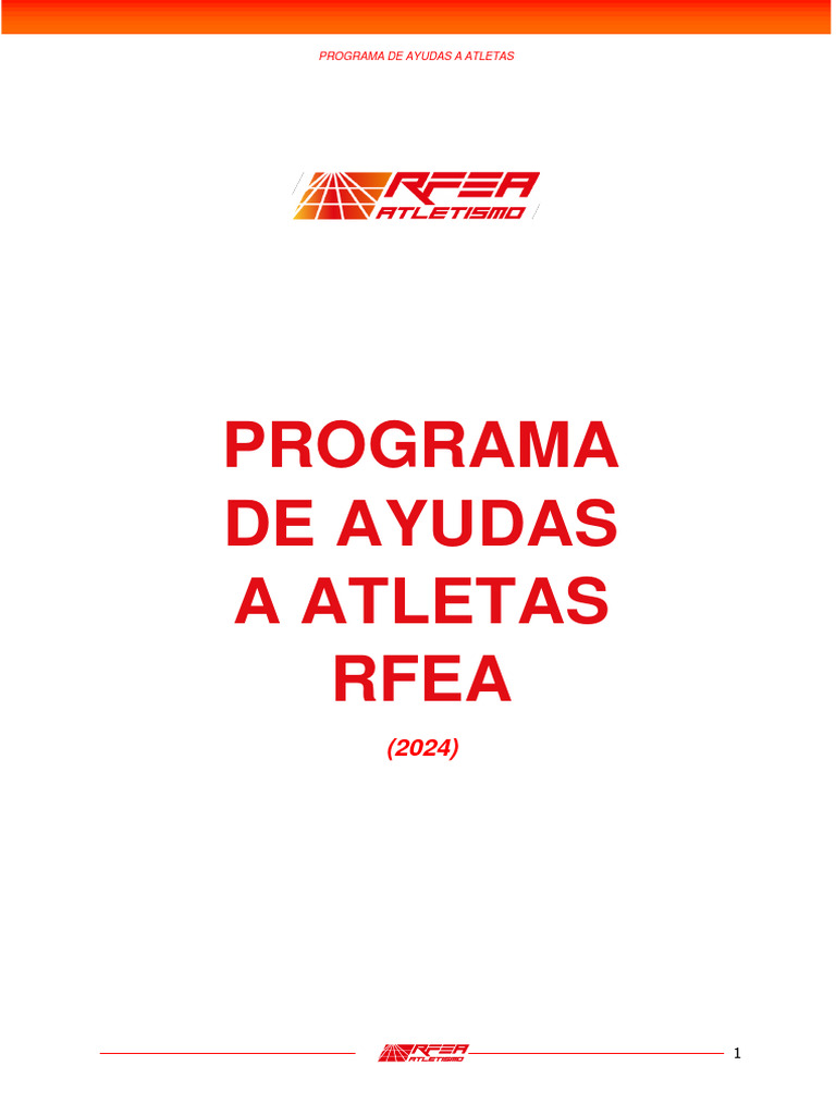 Programa - Ayudas RFEA - 2024 Final | PDF | Terapia física | Deporte del atletismo