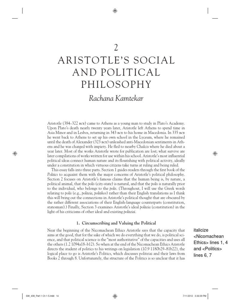 Aristotles Social and Political Philosop | PDF | Aristotle | Virtue