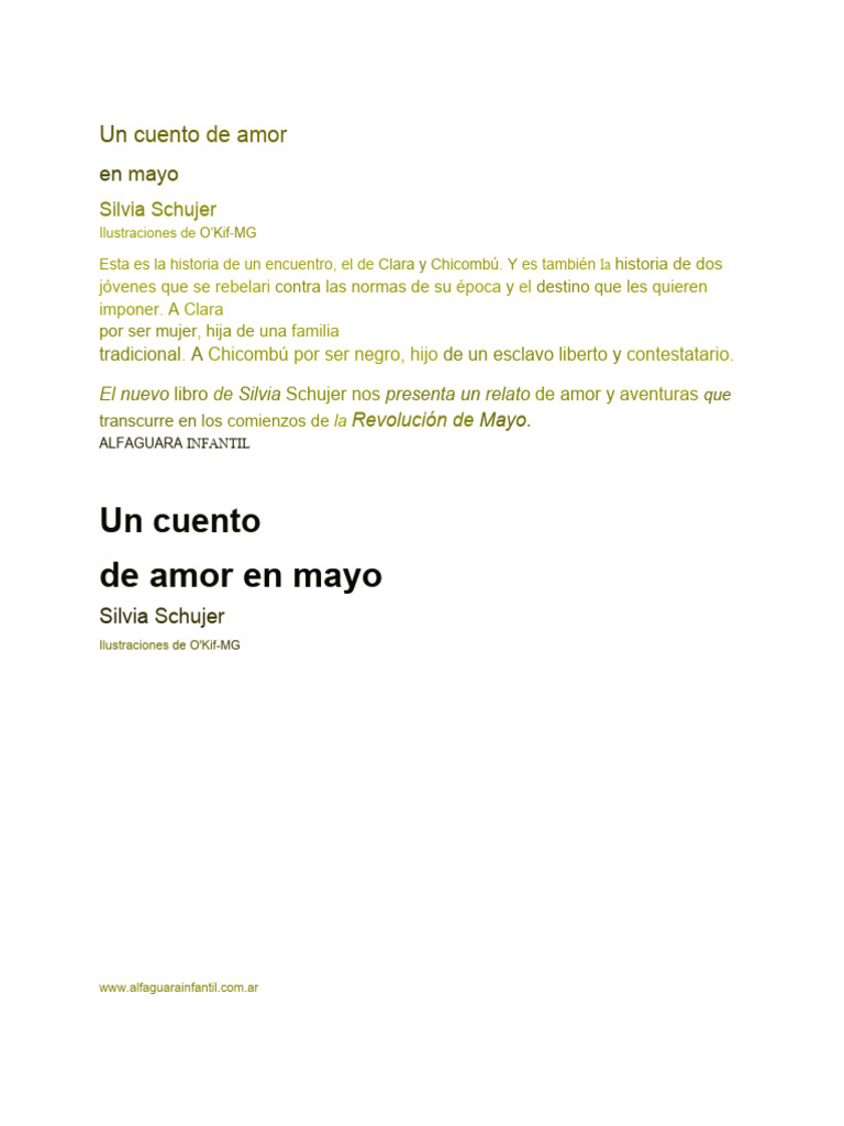 DEMO Un Cuento de Amor en mayo-Schujer-Silvia | PDF | Clásicos