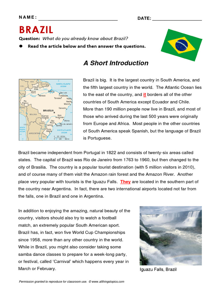 Brazil Lesson 2021 1103 | PDF | South America | Brazil