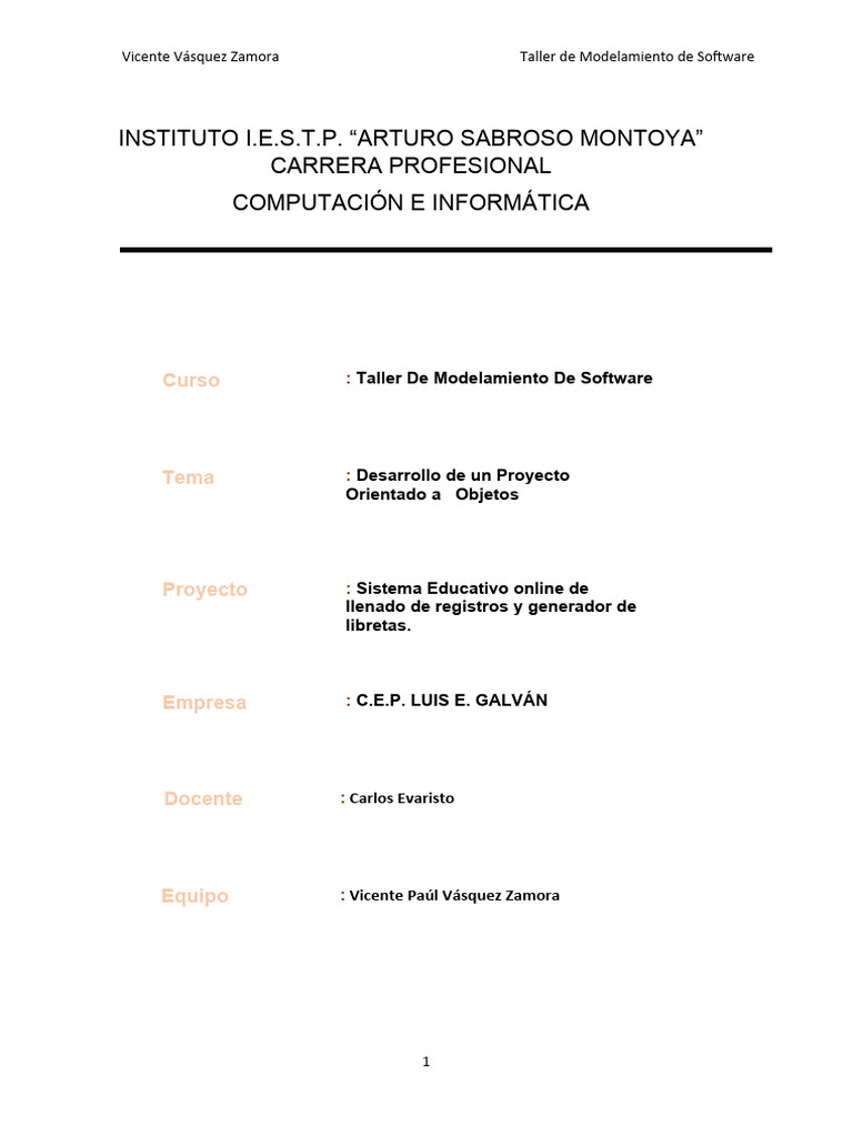 PROYECTO MODELAMIENTO DE SOFTWAREv8 | PDF | Enseñando | Caso de uso