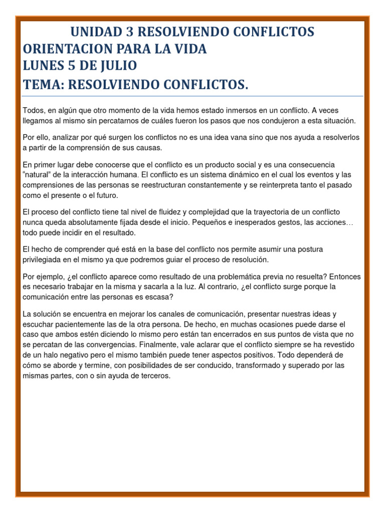 Unidad 3 Opv | PDF | Las emociones | Infidelidad