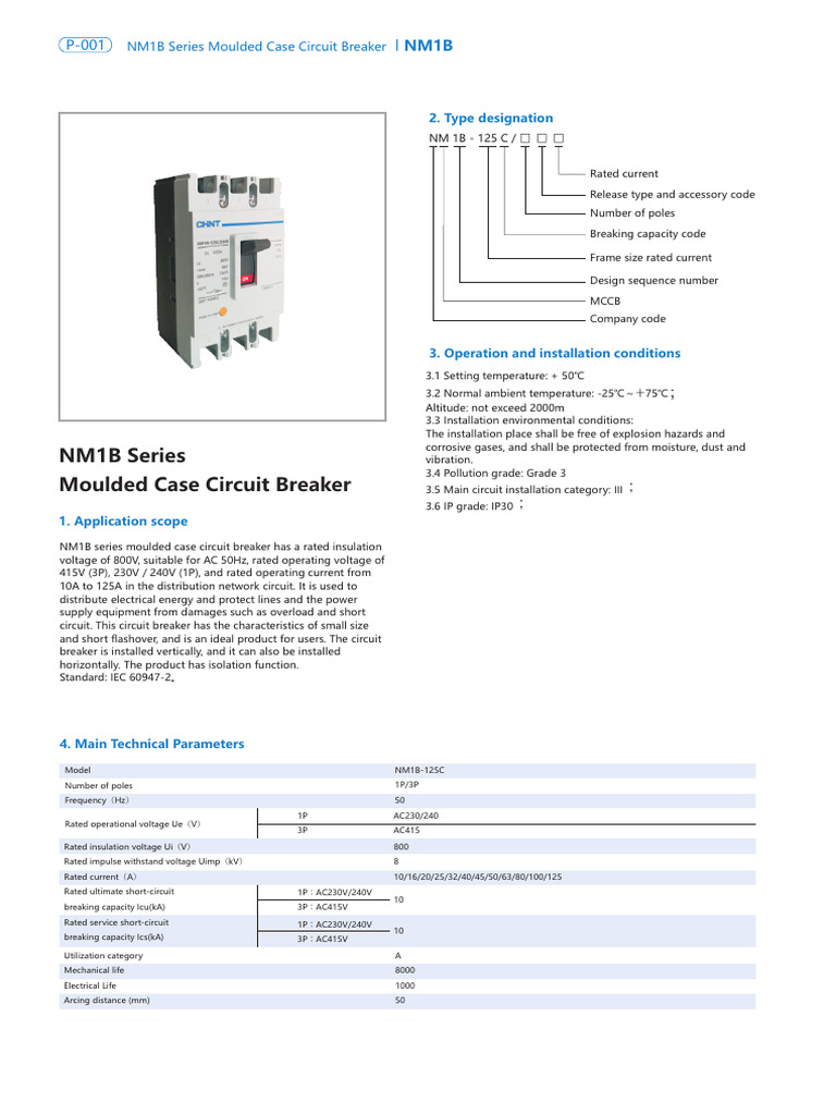 Chint MCCB | PDF | Insulator (Electricity) | Power Engineering