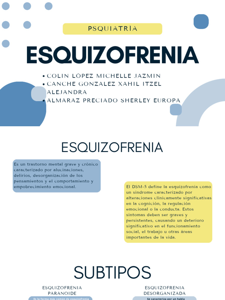 Esquizofrenia: Subtipos y Diagnóstico | PDF | Esquizofrenia | Ciencias del comportamiento