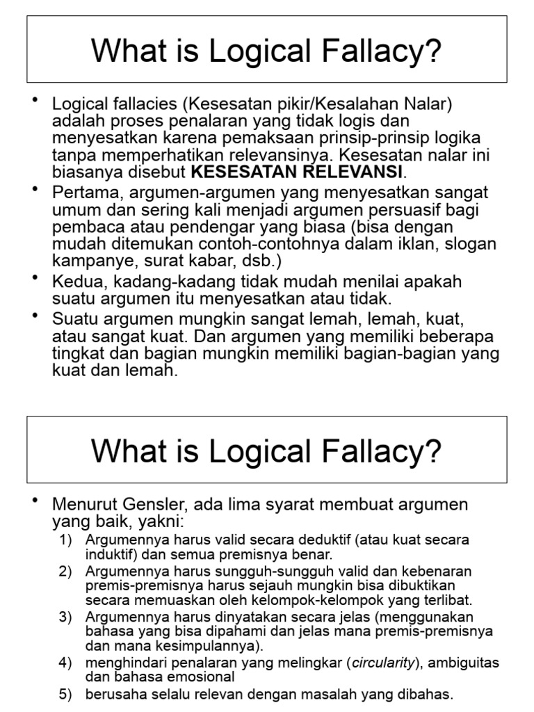 Logika 6 - Logical Fallacies | PDF