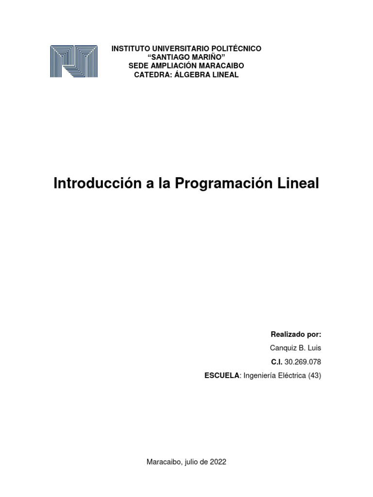 Introducción A La Programación Lineal | PDF | Programación lineal | Conjunto convexo