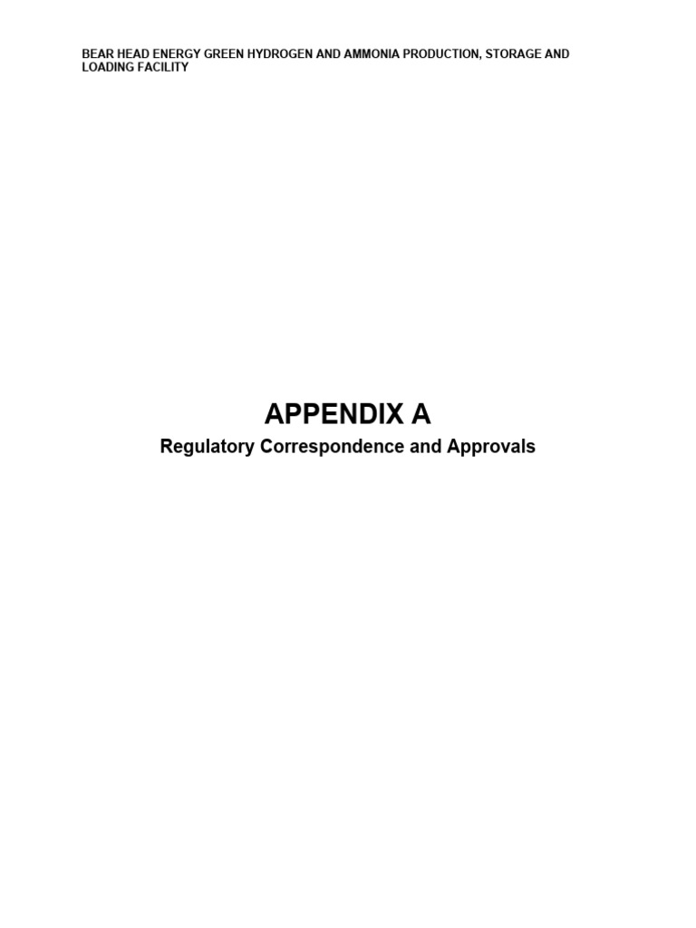 Bear Head Energy Hydrogen Facility Approval | PDF | Environmental ...