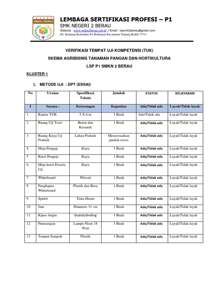 Ceklist Verifikasi Skema ATPH | PDF