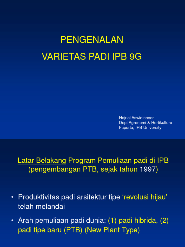 Pengenalan Varietas Padi Ipb 9G | PDF | Sains & Matematika