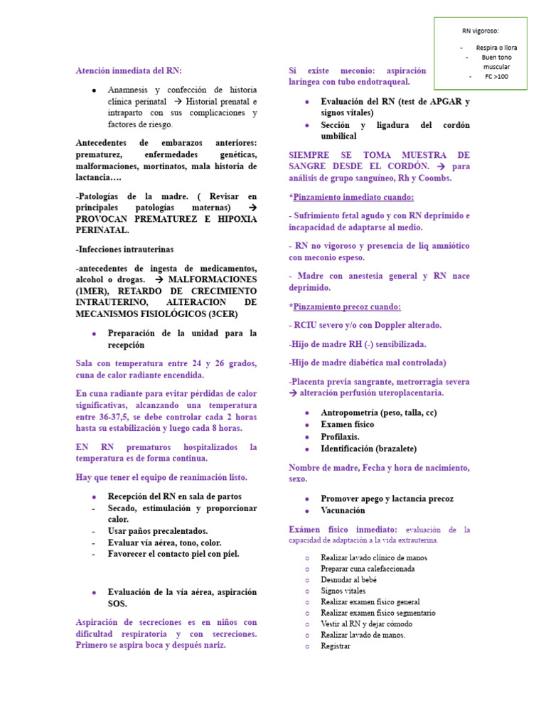 Neonatología BASICO | PDF | Parto prematuro | Especialidades Medicas