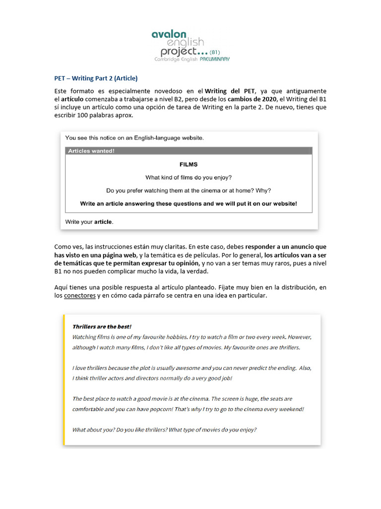 Writing Part 2 Article Theory | PDF | Crecimiento personal y profesional