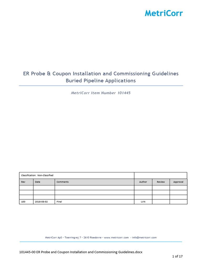 ER Probe & Coupon Installation Guide | PDF | Corrosion | Direct Current