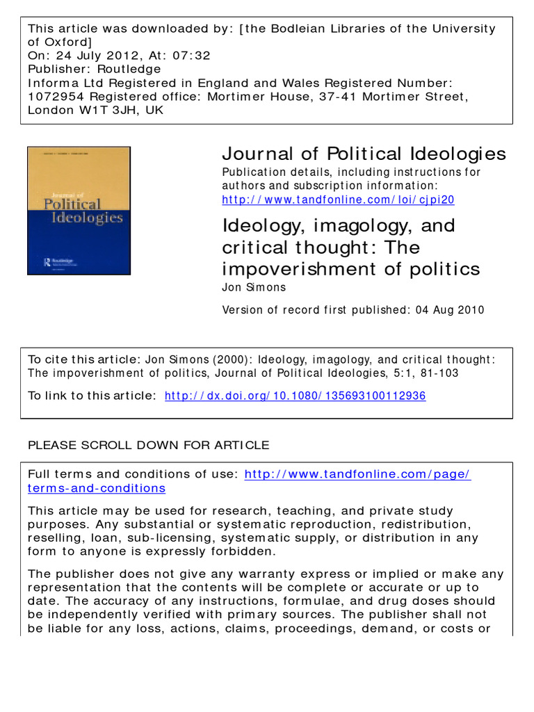 Ideology, Imagology and Critical Thoughts | PDF | Public Sphere ...