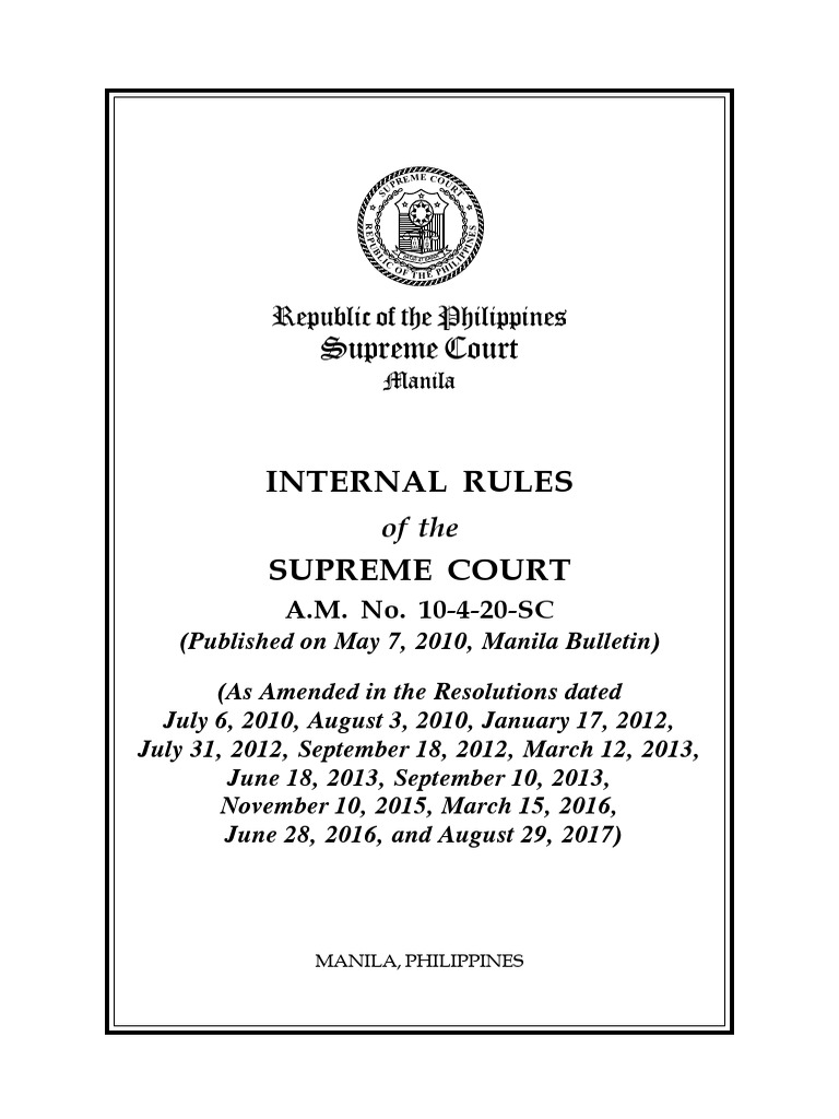 Internal Rules of The SC 8.29.17 | PDF | Supreme Court Of The United ...