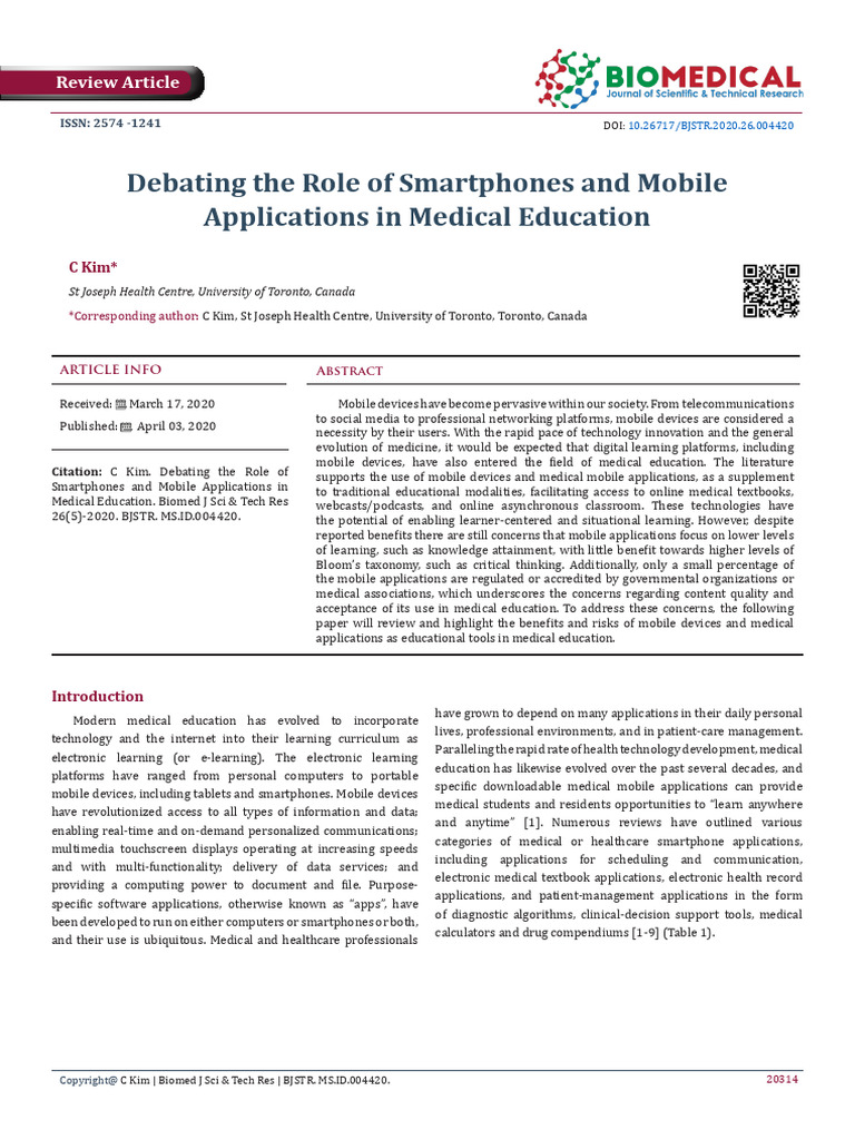 Debating The Role of Smartphones and Mobile Applications in Medical ...