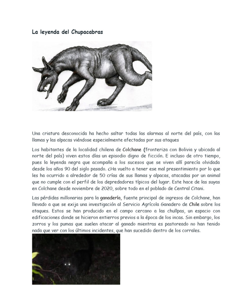 La Leyenda Del Chupacabras | PDF | Libros para adolescentes