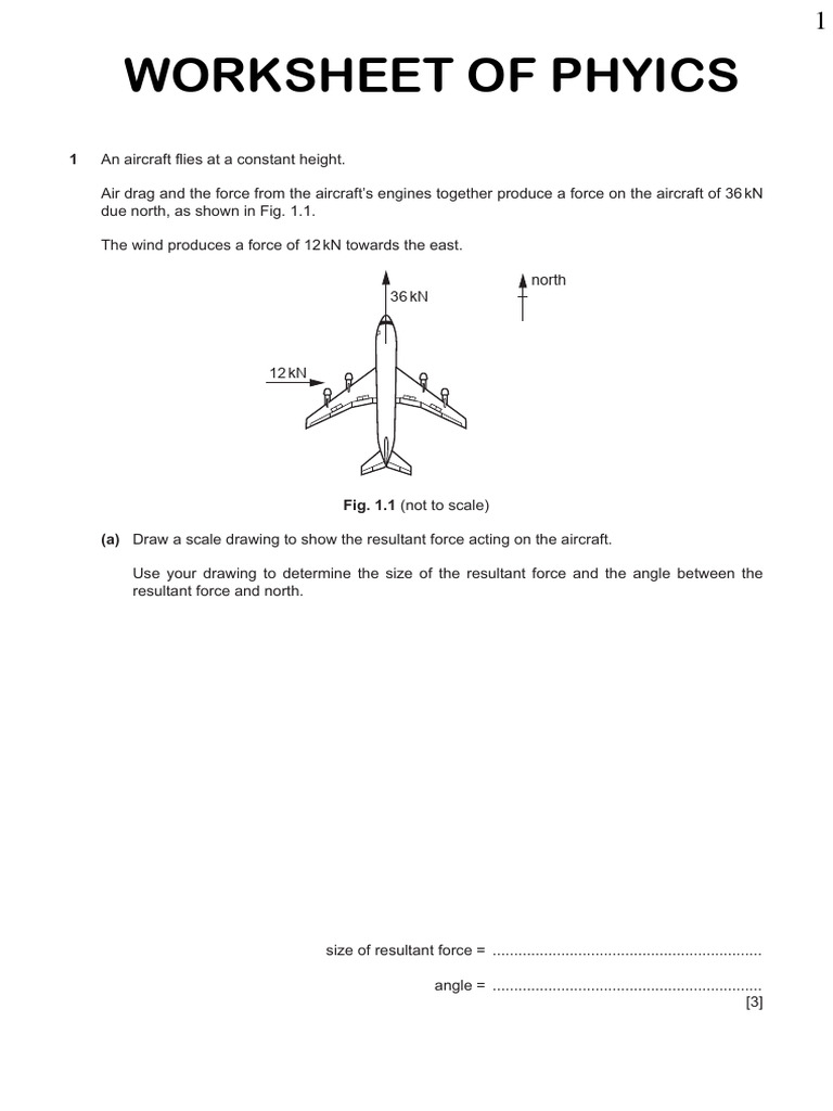 Worksheet of Physics (3 Topics) | PDF | Force | Weight