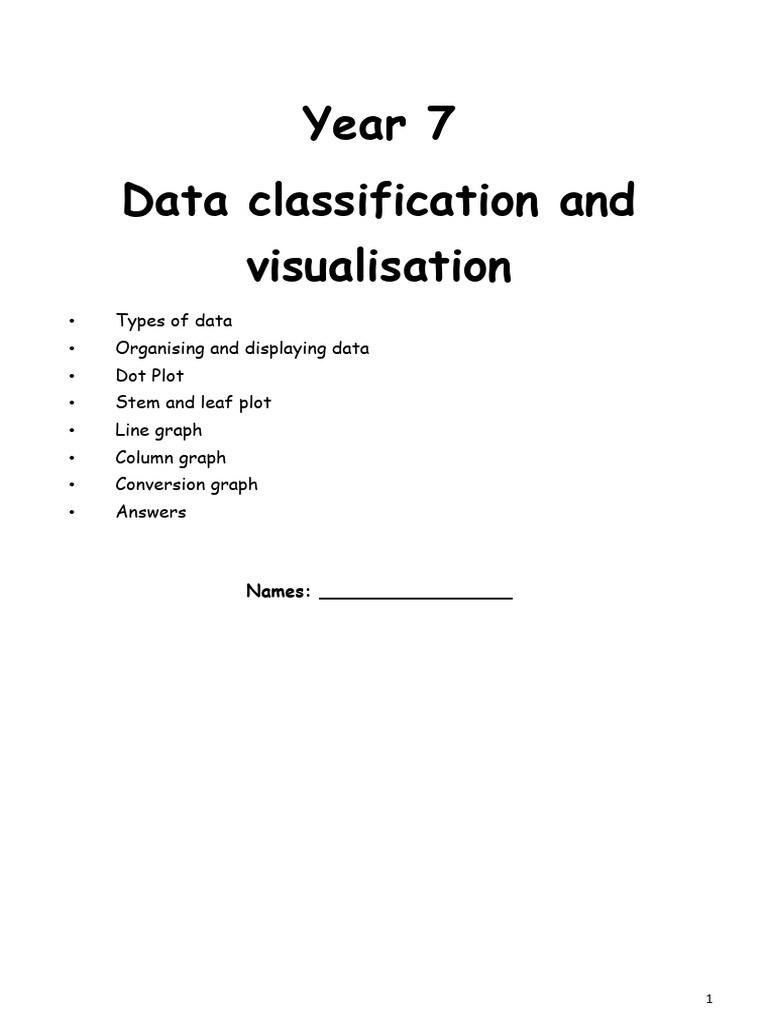 2024 Year 7 Data Classification and Visualisation | PDF