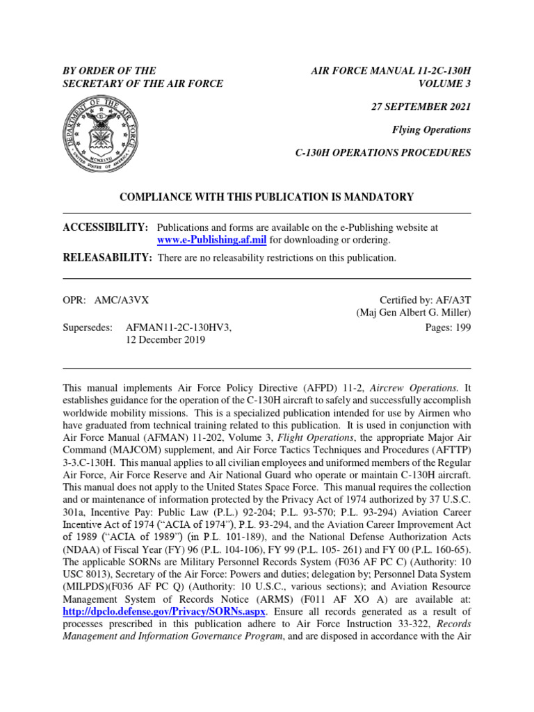 Afman11 2c 130hv3 | PDF | Instrument Flight Rules | Visual Flight Rules