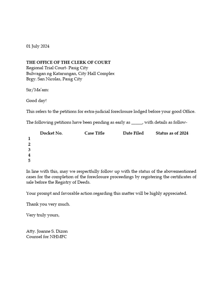 FF Up Letter | PDF | Law