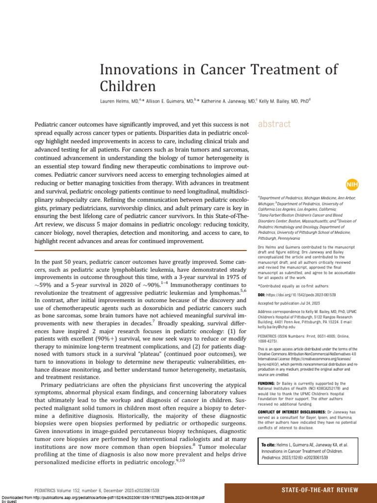 Innovations in Cancer Treatment of | PDF | Cancer | Chemotherapy
