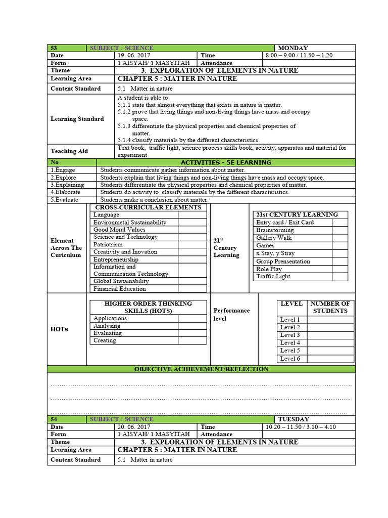 Template Rph Science | PDF | Learning | Matter
