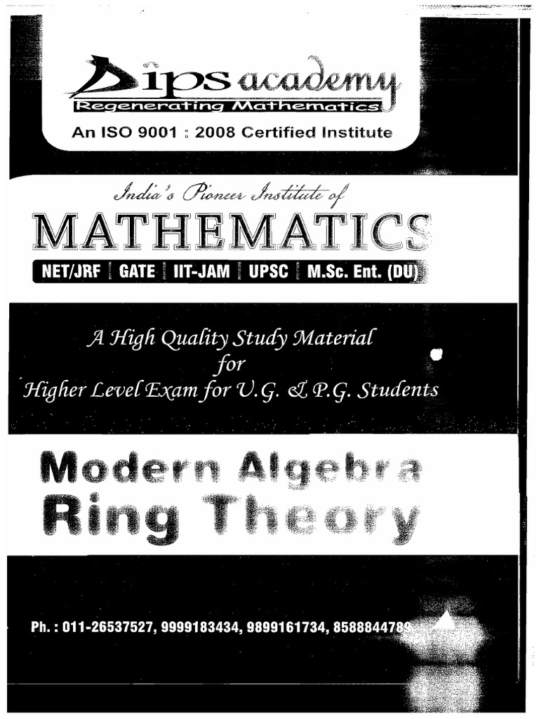 Modern Algebra Ring Theory Dips | PDF