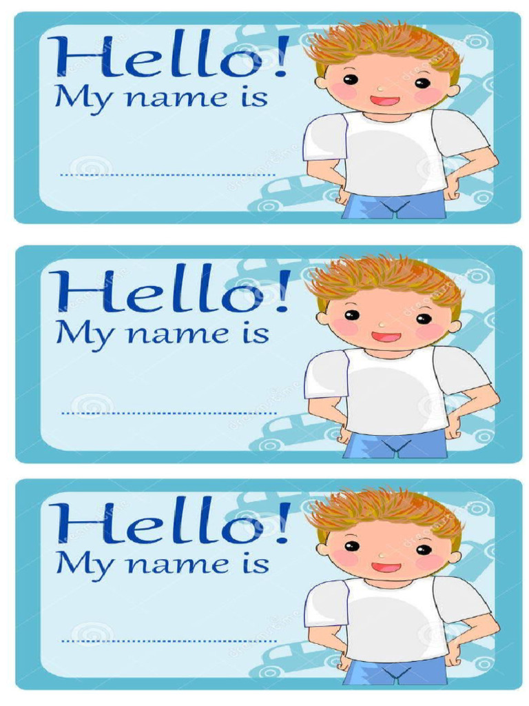 Boy Name Tag | PDF