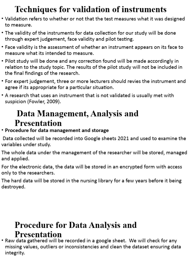 Research Instrument Validation Guide | PDF | Data | Validity (Statistics)