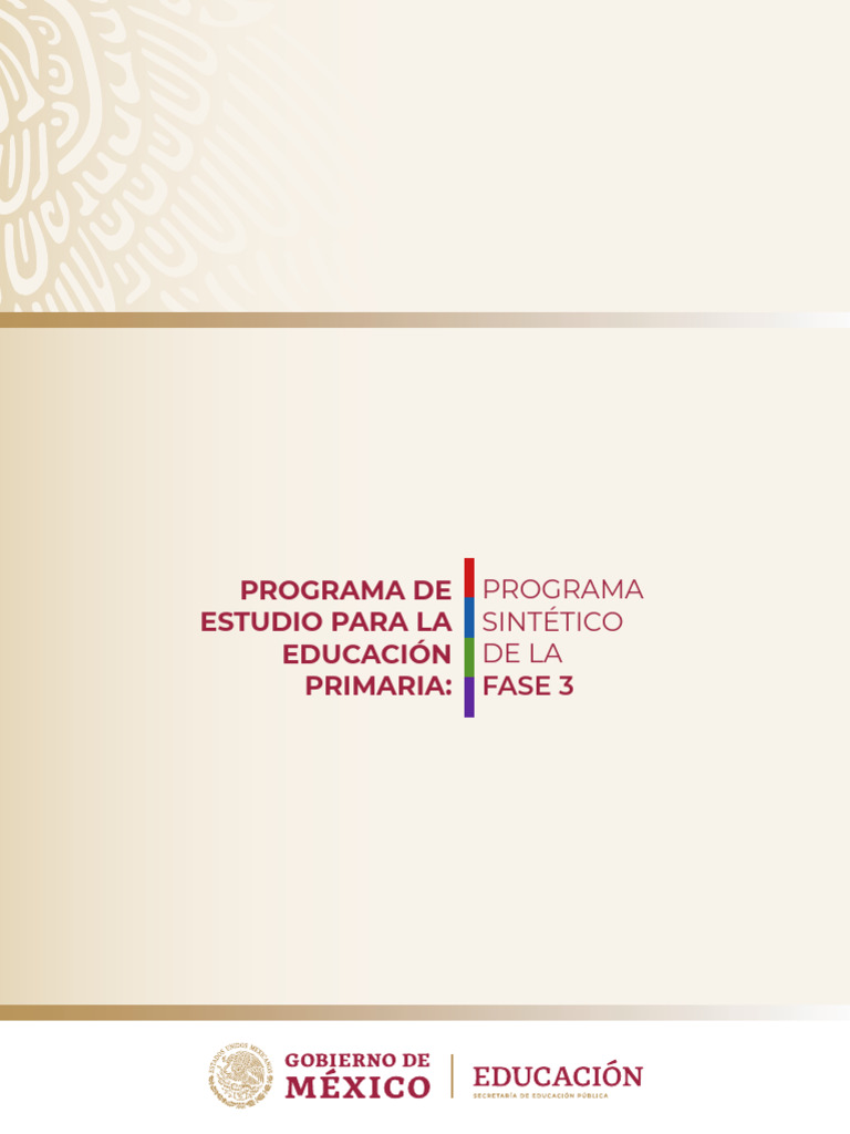 Programa de Estudio para La Educación Primaria: Programa Sintético de ... Programa de Estudio para La Educación Primaria: Programa Sintético de ...